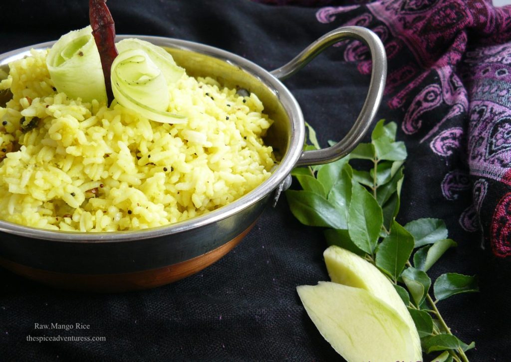 Manga Saadam / Raw Mango Rice / Mamidikaya Annam - The Spice Adventuress