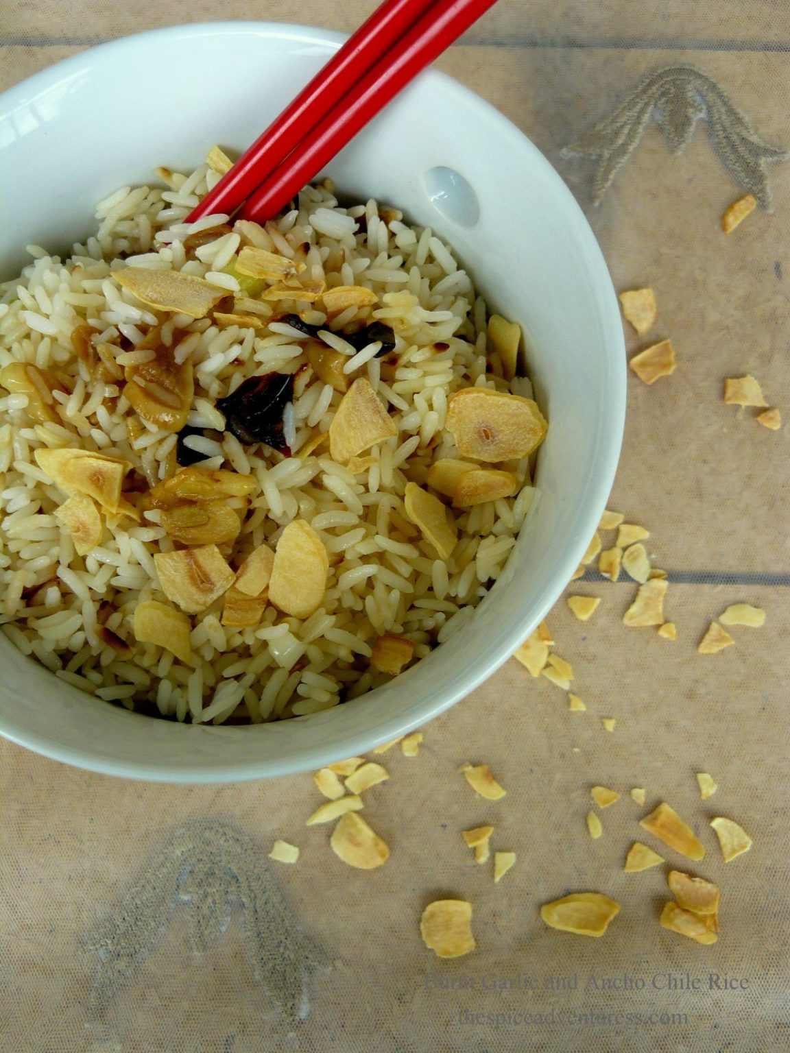 Burnt Garlic and Ancho Chili Rice - The Spice Adventuress