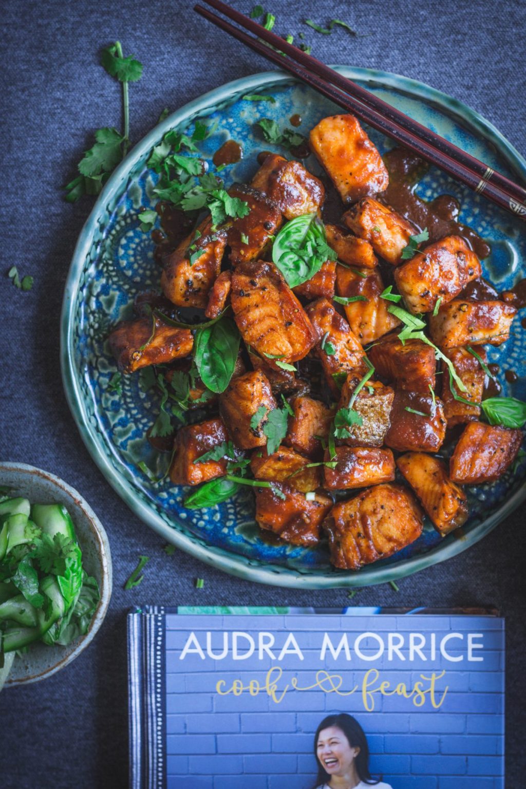 Tamarind Chilli Salmon with Green Mango Herb Salad - The Spice Adventuress